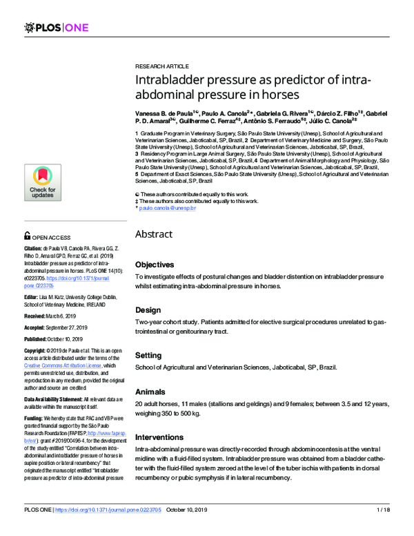 (PDF) Intrabladder pressure as predictor of intra-abdominal pressure in ...