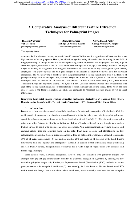 Pdf A Comparative Analysis Of Different Feature Extraction Techniques