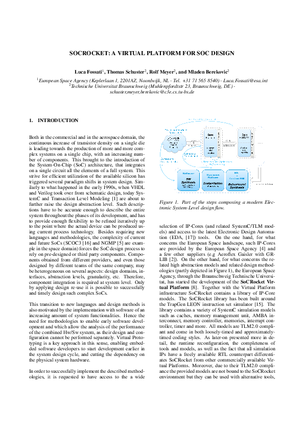 (PDF) SoCRocket: A virtual platform for SoC design