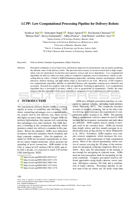 (PDF) LCPP: Low Computational Processing Pipeline for Delivery Robots