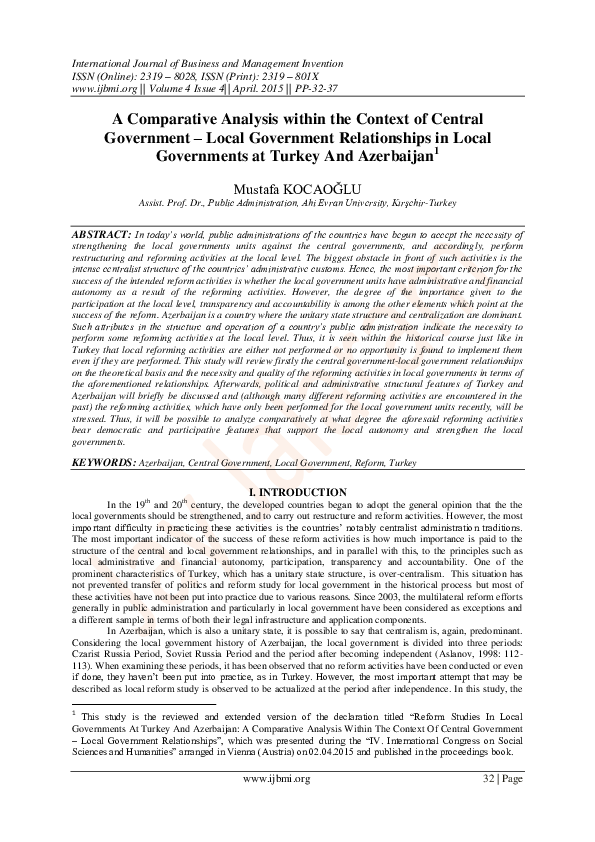 (PDF) A Comparative Analysis within the Context of Central Government ...