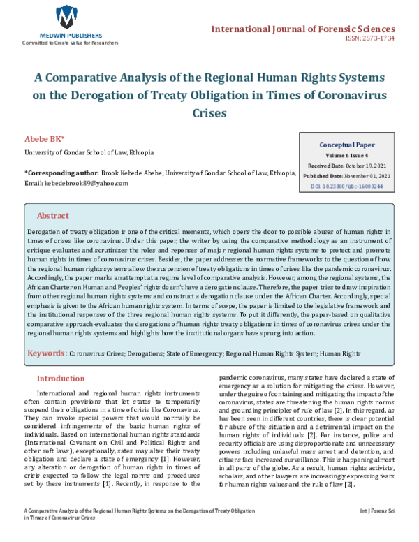 (PDF) A Comparative Analysis of the Regional Human Rights Systems on ...