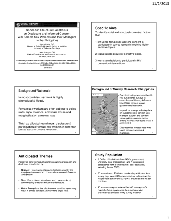 Pdf Social And Structural Constraints On Disclosure And Informed Consent With Female Sex 