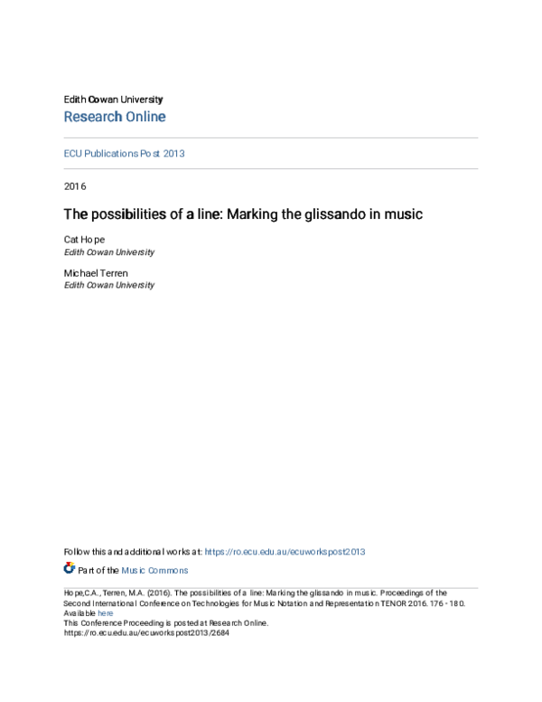 (PDF) The Possibilities of a Line: Marking the Glissando In Music
