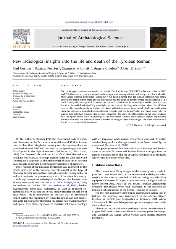 (PDF) New radiological insights into the life and death of the Tyrolean ...
