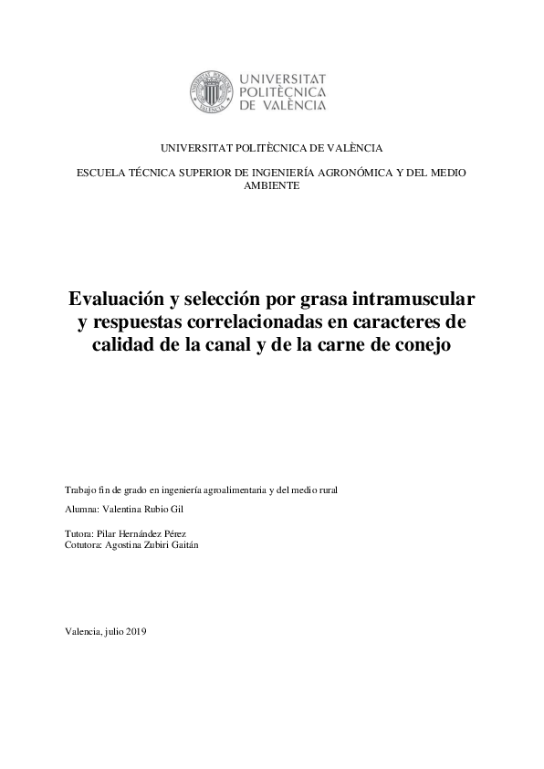 (PDF) Evaluación y selección por grasa intramuscular y respuestas ...