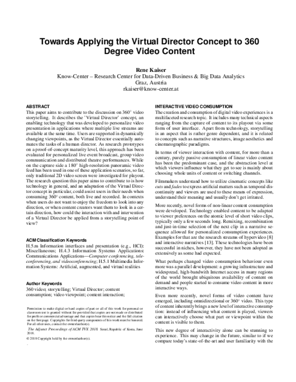 (PDF) WS_Towards Applying the Virtual Director Concept to 360 Degree ...