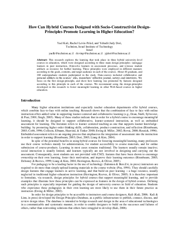 (PDF) How Can Hybrid Courses Designed with Socio-Constructivist Design ...