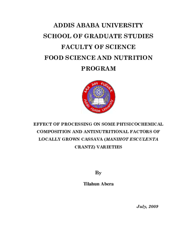(PDF) Effect of Processing on Some Physicochemical Composition and Antinutritional Factors of ...