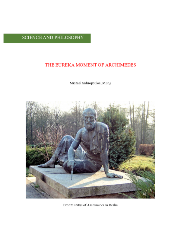 (PDF) THE EUREKA MOMENT OF ARCHIMEDES