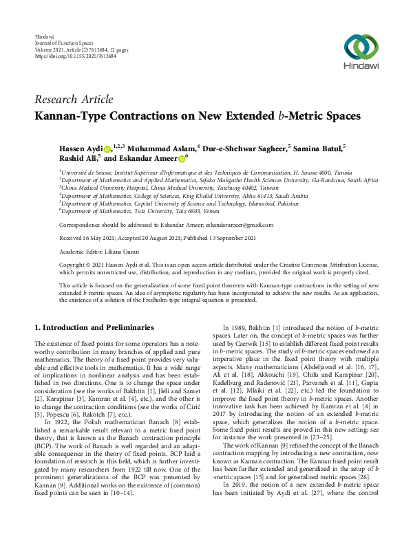 Pdf Kannan Type Contractions On New Extended B Metric Spaces