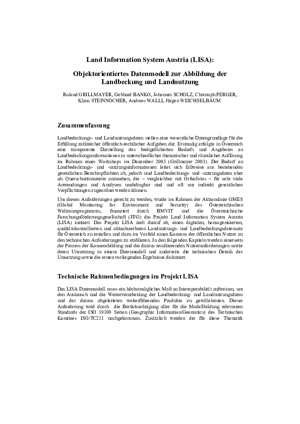 (PDF) Land Information System Austria (LISA) | G. Banko - Academia.edu