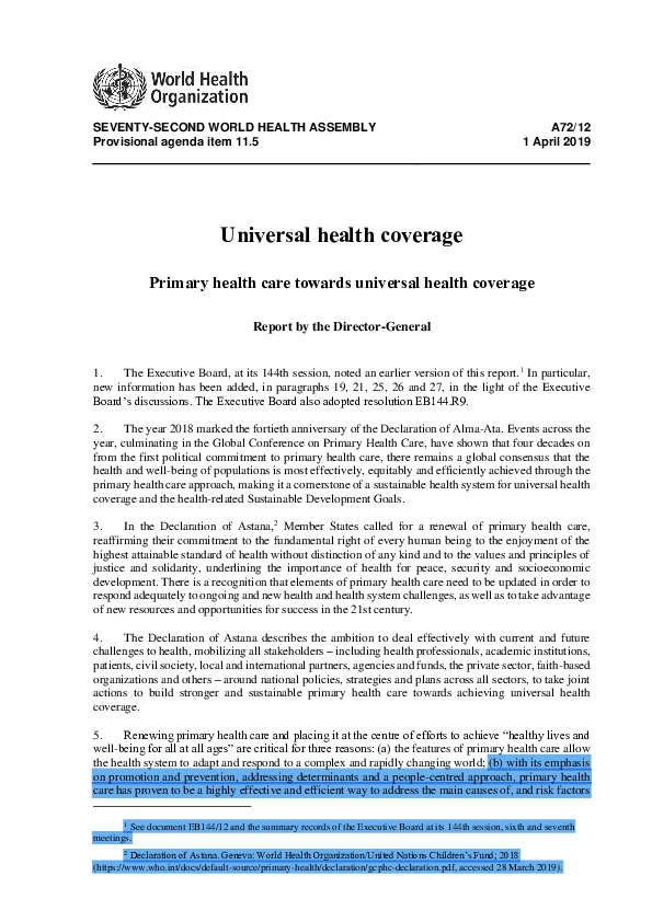 (PDF) Universal Health Coverage
