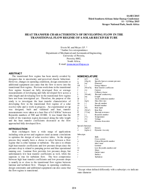 (PDF) Heat Transfer Characteristics of Developing Flow in the ...