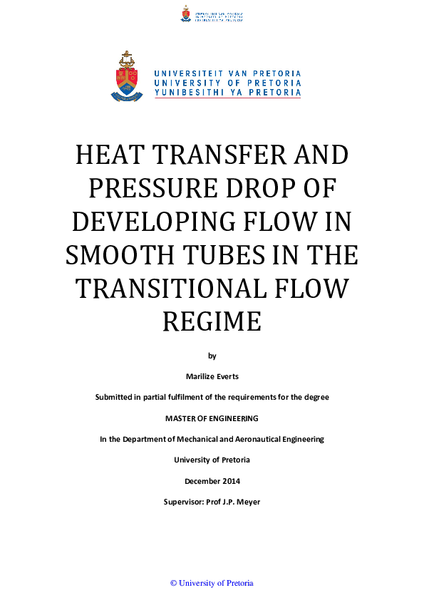 (PDF) Heat Transfer and Pressure Drop of Developing Flow in Smooth ...