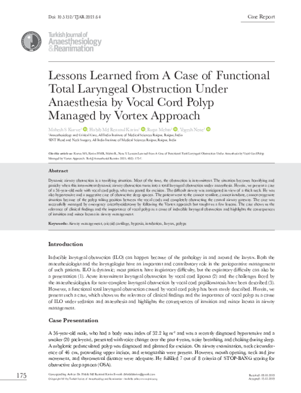 (PDF) Lessons Learned from A Case of Functional Total Laryngeal ...