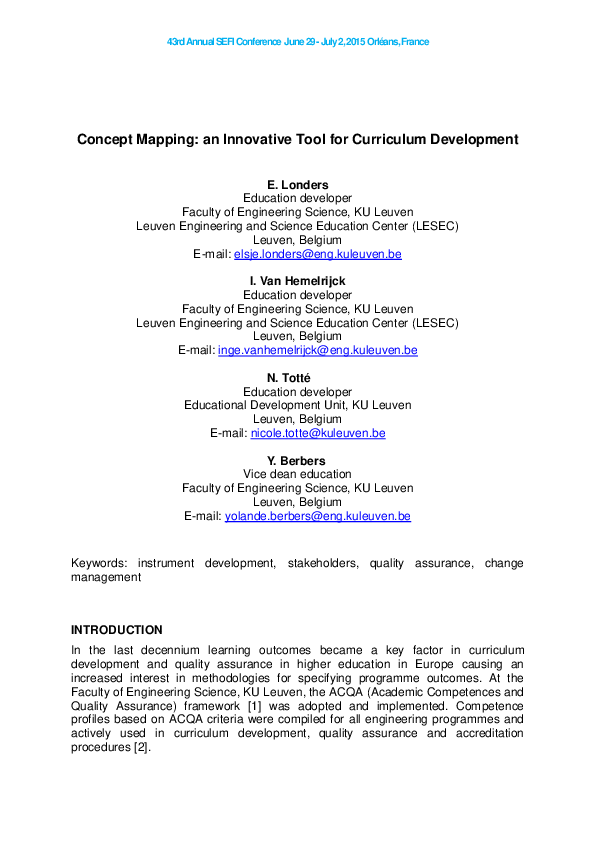 (PDF) Concept Mapping as an Innovative Tool for Curriculum Development