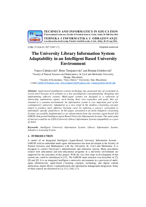 (PDF) Technics and Informatics in Education