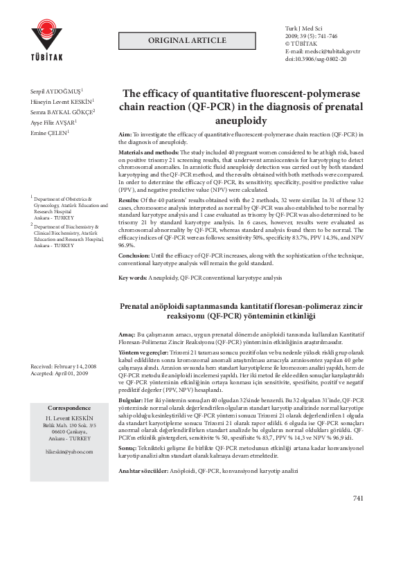 (PDF) The efficacy of quantitative fluorescent-polymerase chain ...