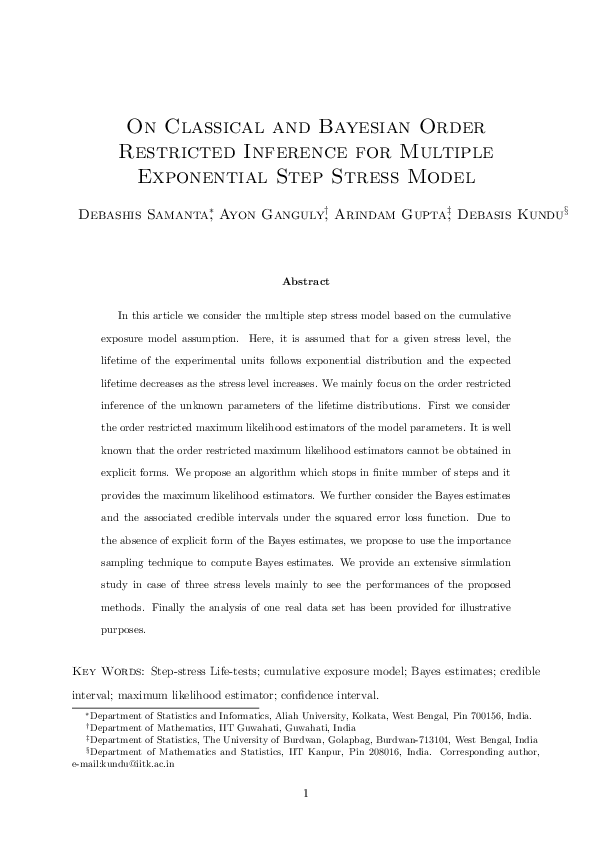 Pdf On Classical And Bayesian Order Restricted Inference For Multiple