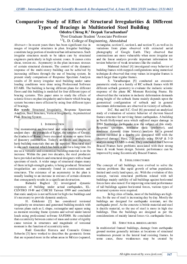 (PDF) Comparative Study of Effect of Structural Irregularities ...