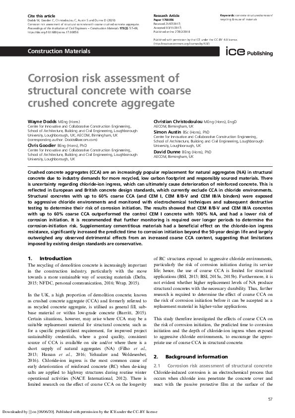 (PDF) Corrosion risk assessment of structural concrete with coarse ...