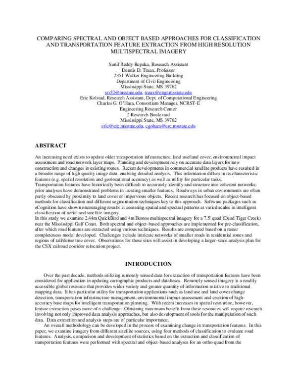 (PDF) Comparing Spectral and Object Based Approaches for Classification ... (PDF) Comparing Spectral and Object Based Approaches for Classification ...