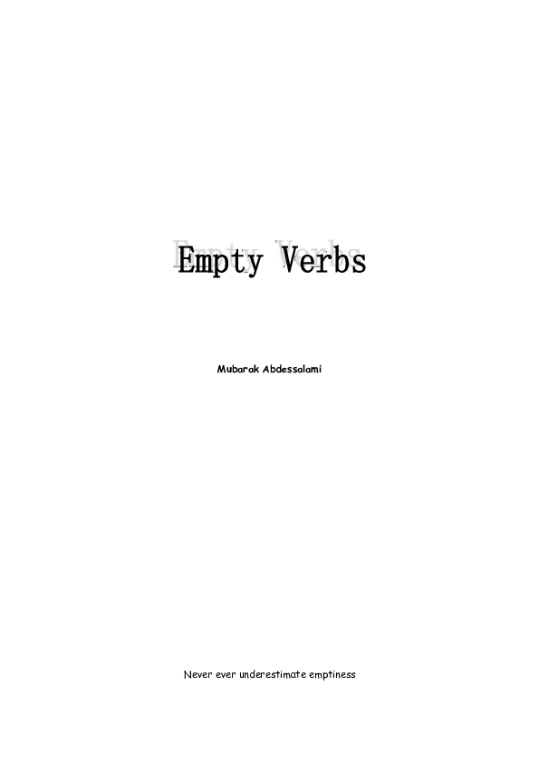 (PDF) Empty Verbs