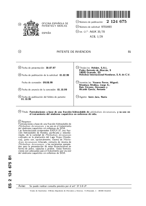 (PDF) Formulaciones a base de una fracción hidrosoluble de phlebodium ...