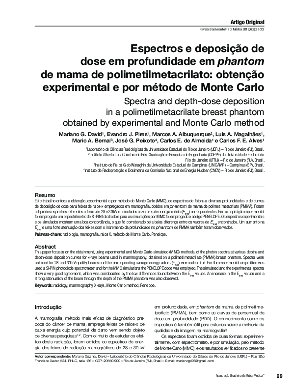 (PDF) Espectros e deposição de dose em profundidade em phantom de mama ...