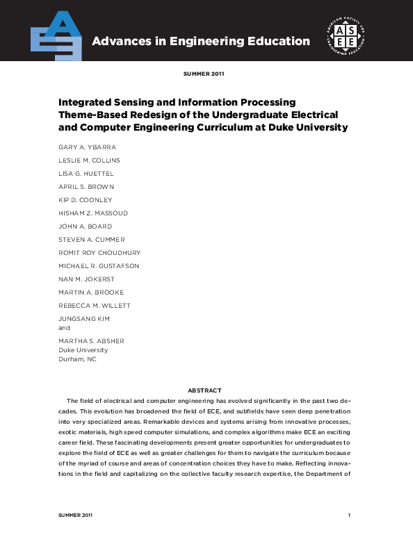 (PDF) Integrated Sensing and Information Processing Theme-Based Redesign of the Undergraduate ...