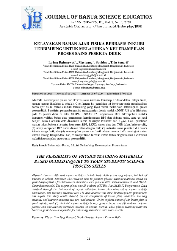 (PDF) Kelayakan Bahan Ajar Elastisitas Dan Hukum Hooke Berbasis Inkuiri Terbimbing Untuk ...