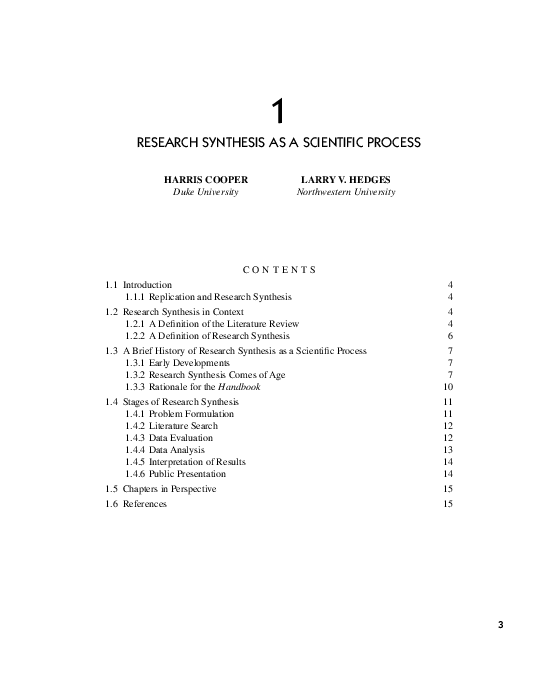 (PDF) Synthesis as a Scientific Process