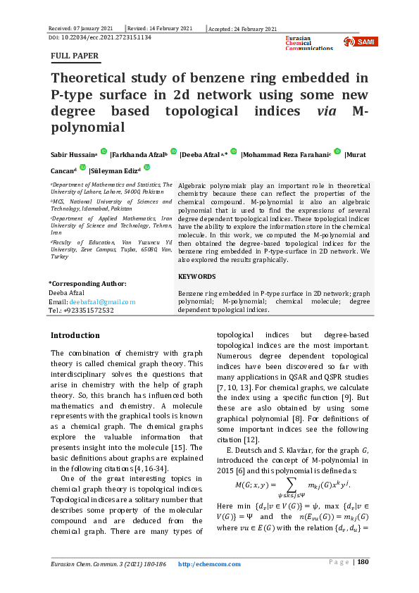 (PDF) Some new degree based topological indices via M-polynomial (PDF) Some new degree based topological indices via M-polynomial