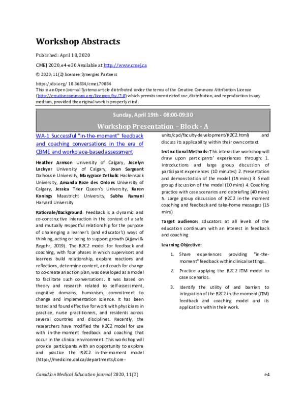 (PDF) Workshop Abstracts