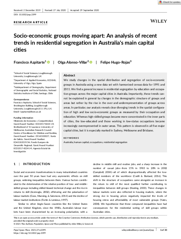 (PDF) Socio‐economic groups moving apart: An analysis of recent trends ...
