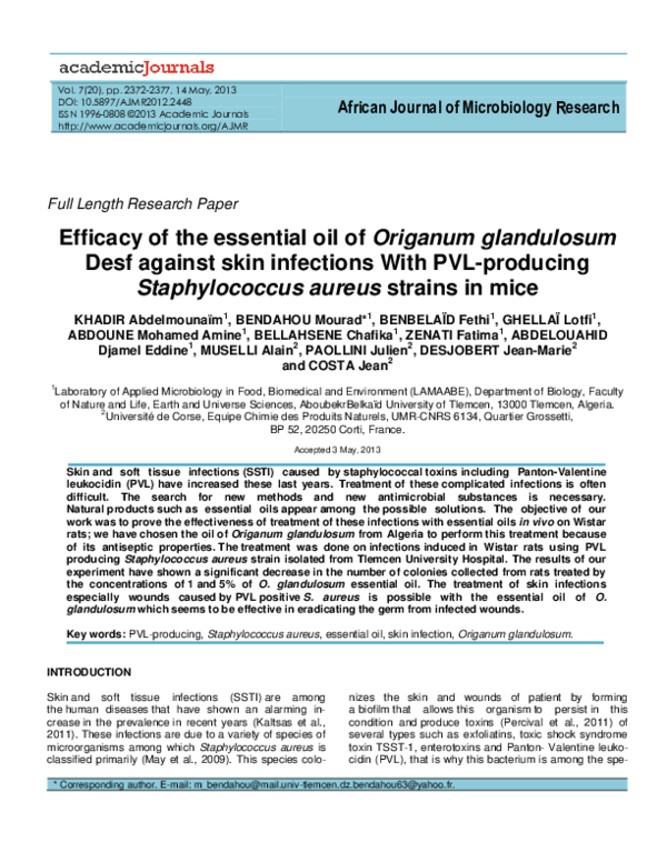 (PDF) Desf against skin infections With PVL-producing