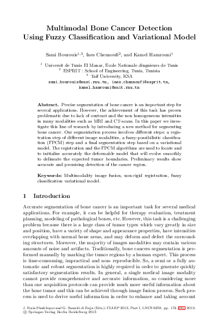 (PDF) Multimodal Bone Cancer Detection Using Fuzzy Classification and ...