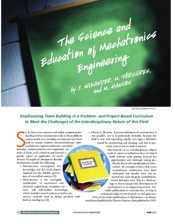 (PDF) The science and education of mechatronics engineering