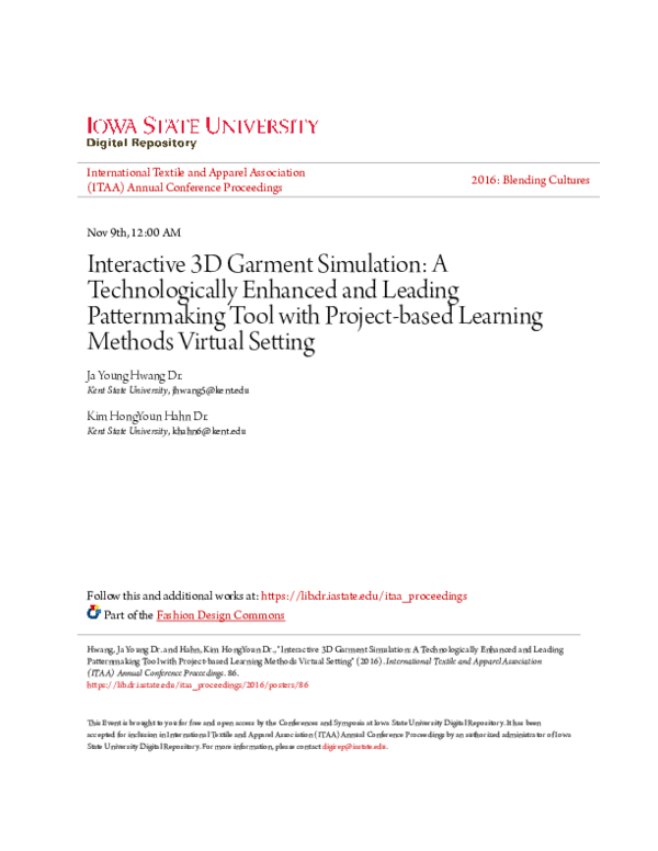 (PDF) Interactive 3D Garment Simulation: A Technologically Enhanced and ...