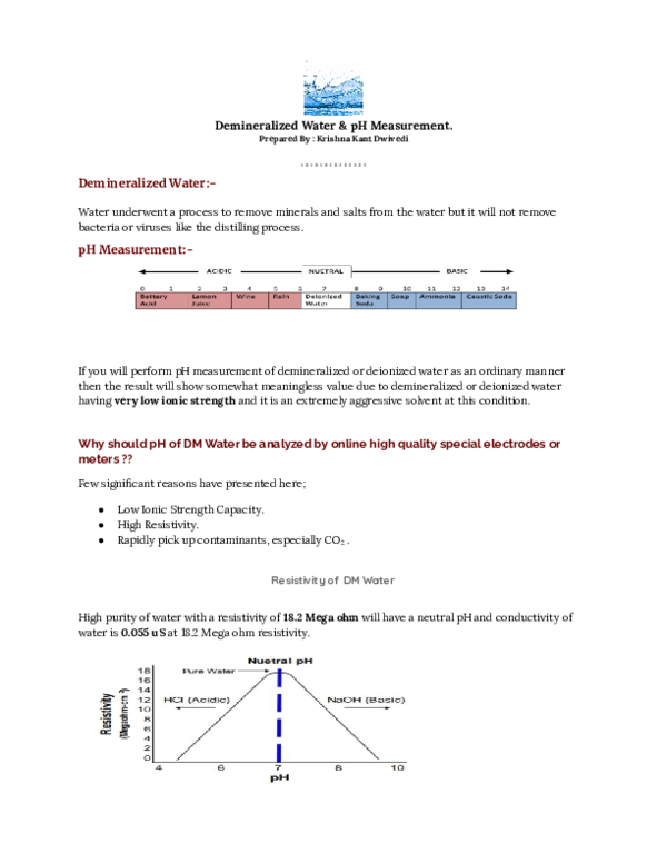 (PDF) DM Water & pH Measurement.