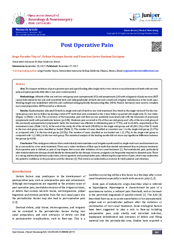 (PDF) Post Operative Pain