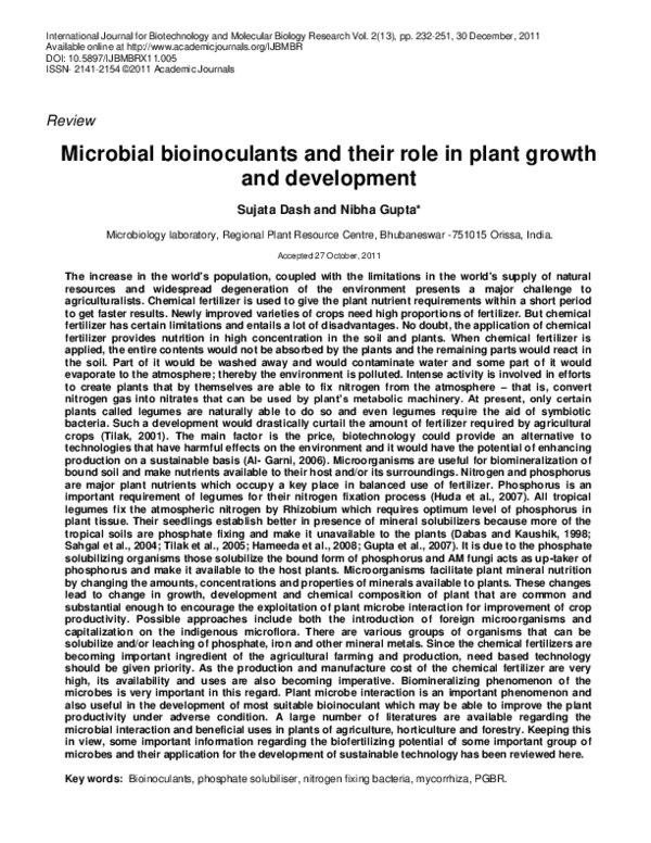 (PDF) Microbial bioinoculants and their role in plant growth and ...