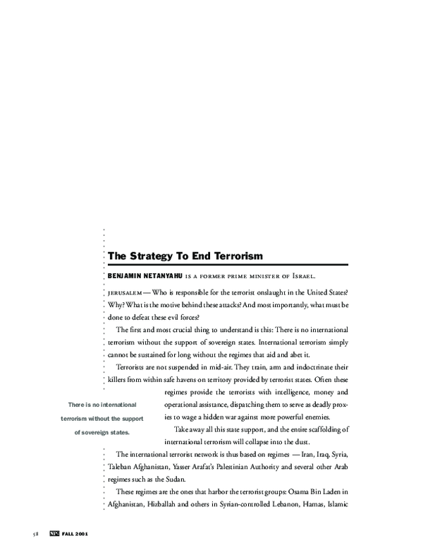 (PDF) The Strategy To End Terrorism