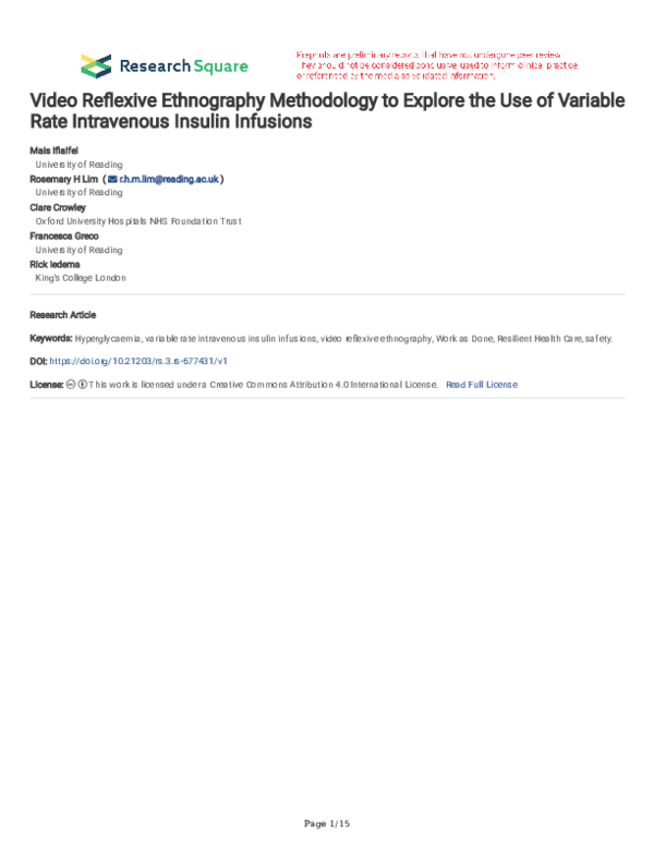 (PDF) Video Reflexive Ethnography Methodology to Explore the Use of ...