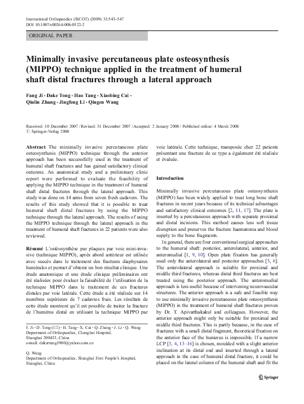 (PDF) Minimally invasive percutaneous plate osteosynthesis (MIPPO ...