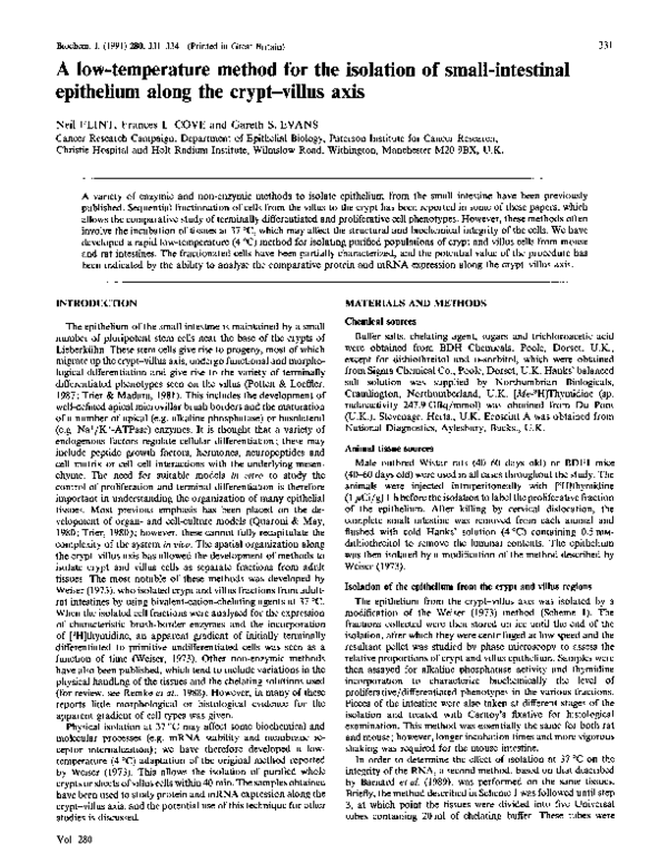 (PDF) A low-temperature method for the isolation of small-intestinal ...