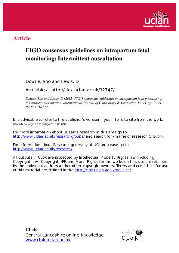 (PDF) FIGO consensus guidelines on intrapartum fetal monitoring ...