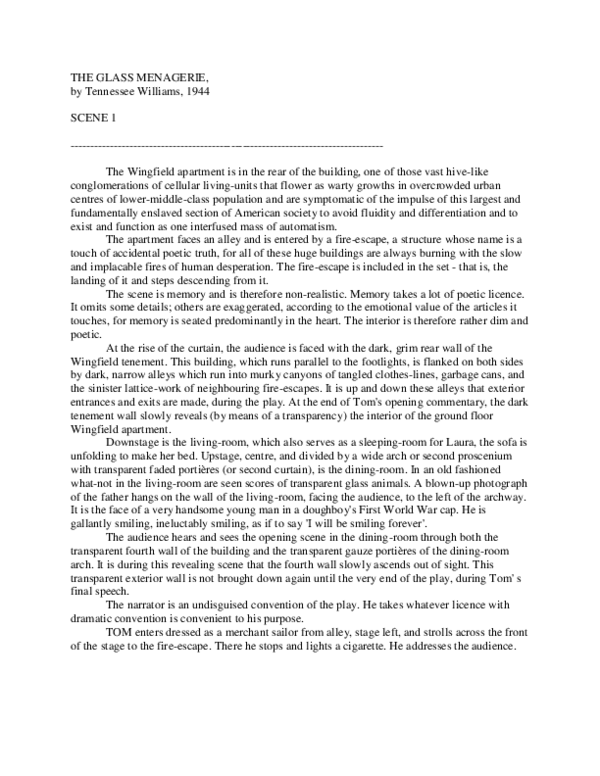 (PDF) The Glass Menagerie