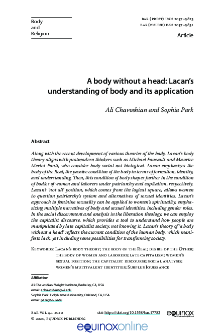 (PDF) A body without a head